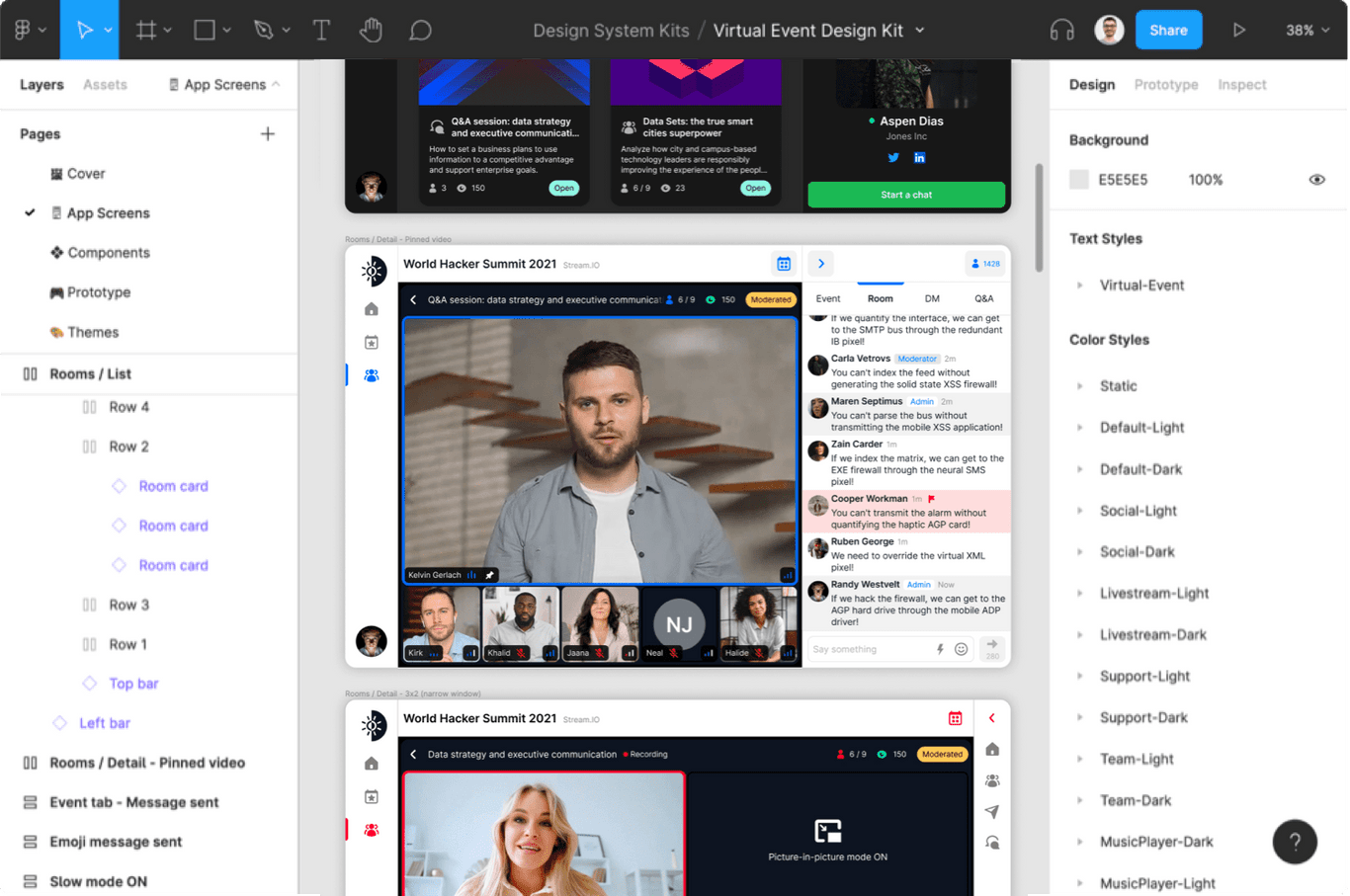 Virtual Event Chat Kit - Design System for Online Events